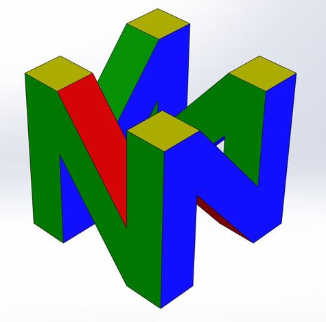 N64 Logo - STEP / IGES, SOLIDWORKS - 3D CAD model - GrabCAD