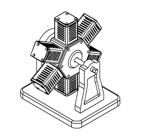 Pneumatic 6 Cylinder Radial Engine