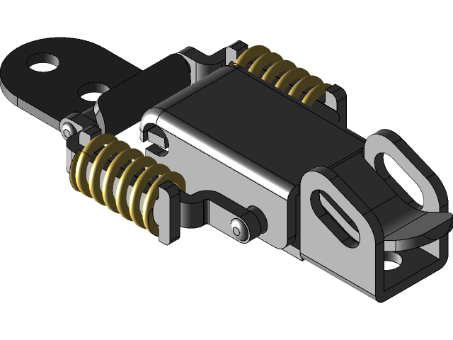 Spring loaded mini latch | 3D CAD Model Library | GrabCAD