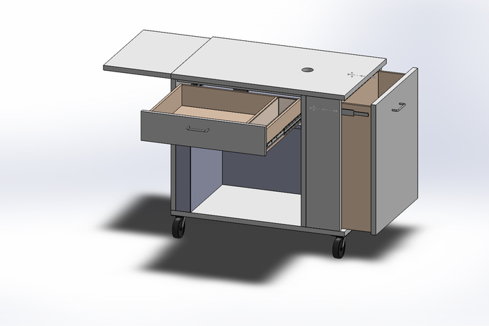 POS mobile Cart - SOLIDWORKS - 3D CAD model - GrabCAD