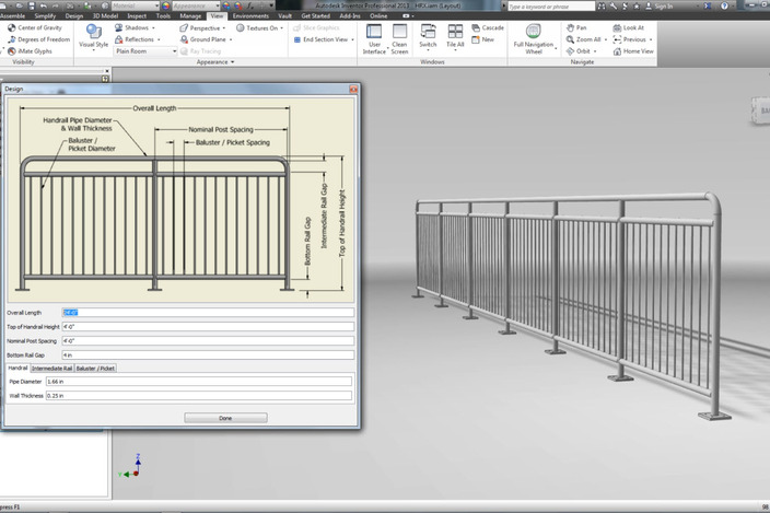 Autodesk Inventor iLogic Driven Handrail - Other - 3D CAD model - GrabCAD