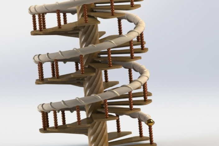 spiral ladder - SOLIDWORKS - 3D CAD model - GrabCAD