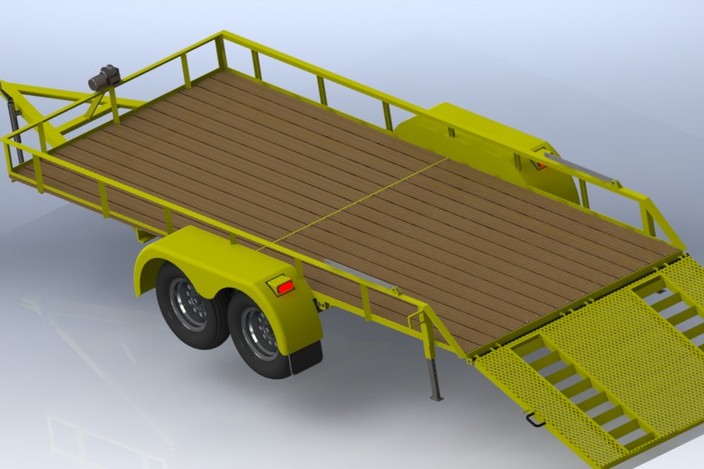 10 Ton utility Trailer - Autodesk Inventor, STEP / IGES, SOLIDWORKS ...