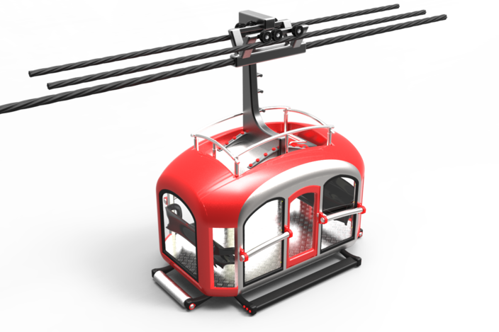 Rope away , Cable car - Rhino - 3D CAD model - GrabCAD