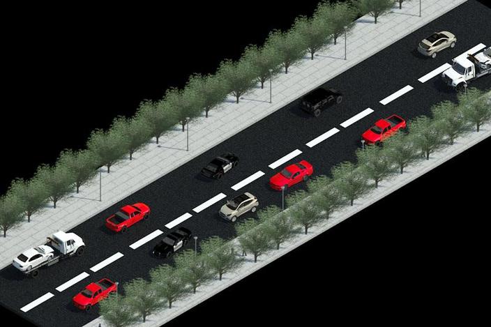 Road With Cars - Autodesk Revit - 3D CAD model - GrabCAD