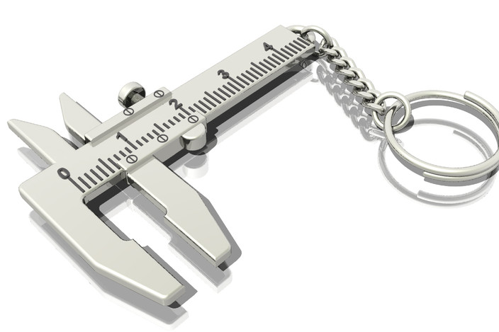 Caliper key ring - OBJ, STL, Other - 3D CAD model - GrabCAD