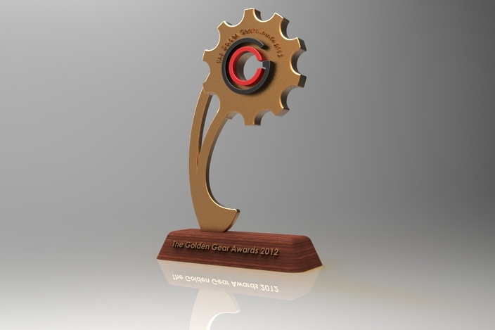 golden gear trophy 2 - CATIA, STL, SOLIDWORKS - 3D CAD model - GrabCAD