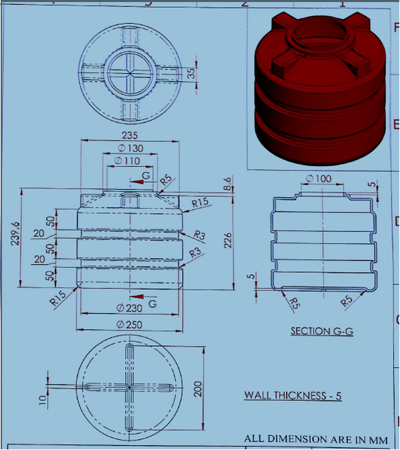Pvc Water Tank Cad Block - Design Talk
