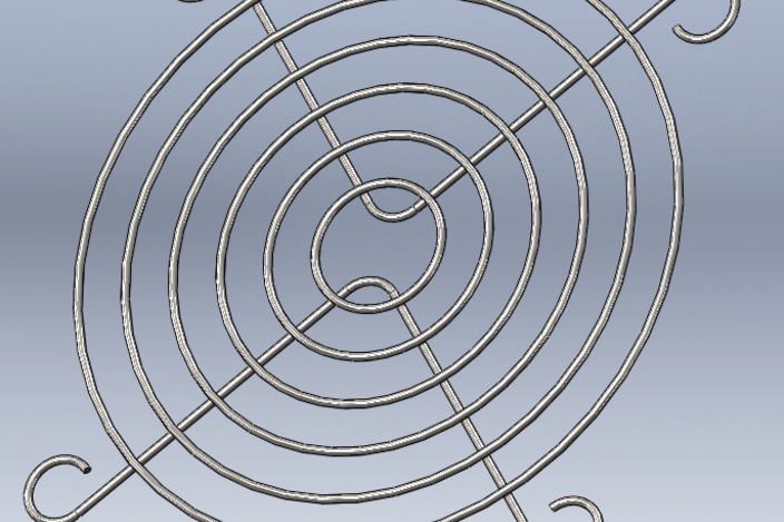 Grill, Grid for 40mm fan - STEP / IGES - 3D CAD model - GrabCAD