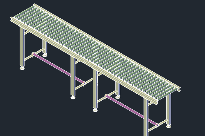 Free roller conveyor - AutoCAD, STEP / IGES - 3D CAD model - GrabCAD