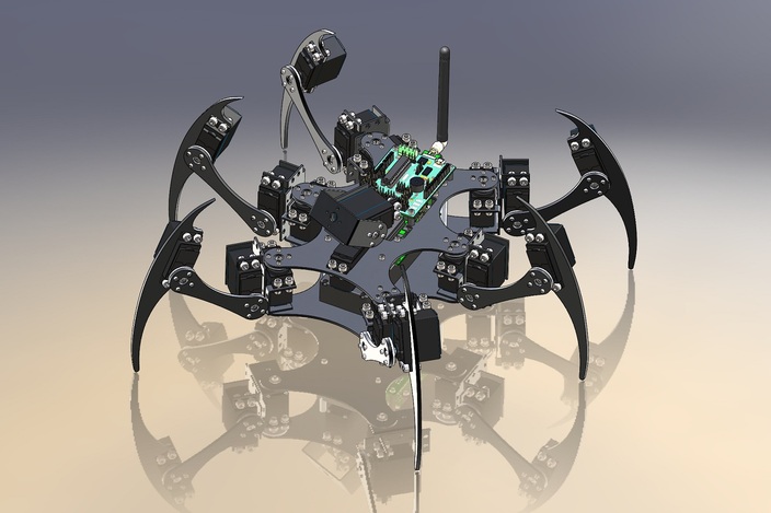 Hexapod Robot - STEP / IGES - 3D CAD model - GrabCAD
