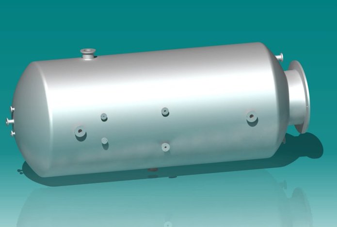 Horizontal Boiler Blowdown Tank - CATIA, STL, STEP / IGES - 3D CAD ...