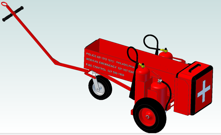 Fire cart for microlight airfield