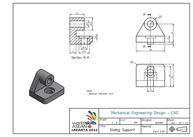 Sliding Support - Autodesk Inventor, STL - 3D CAD model - GrabCAD