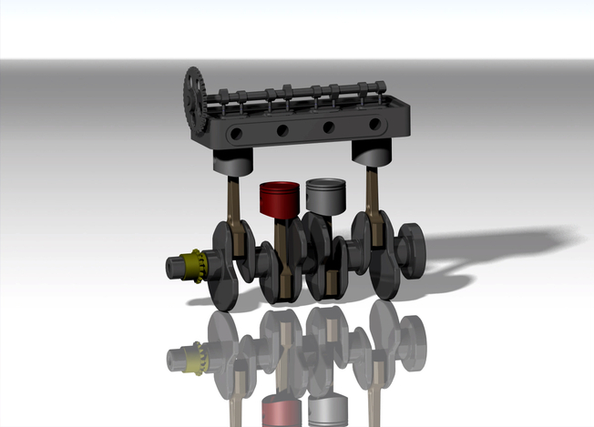 Engine Piston and Crank-shaft Motion - CATIA, STL - 3D CAD model - GrabCAD