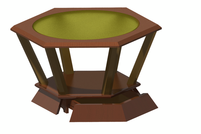 Hexagonal table - Autodesk Inventor, STEP / IGES - 3D CAD model - GrabCAD