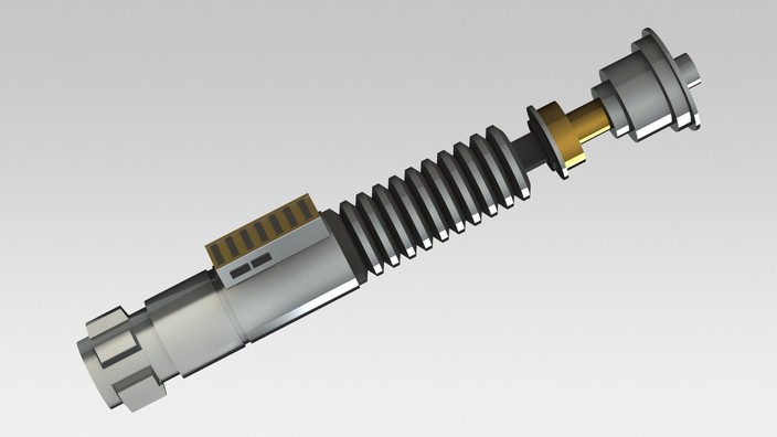 Luke Skywalker ROTJ Lightsaber - STL, STEP / IGES, SOLIDWORKS - 3D CAD ...