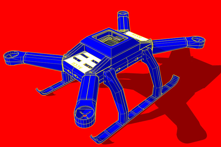 Cargo drone quadcopter 550+ heavy lift for 3D printing - SketchUp - 3D ...