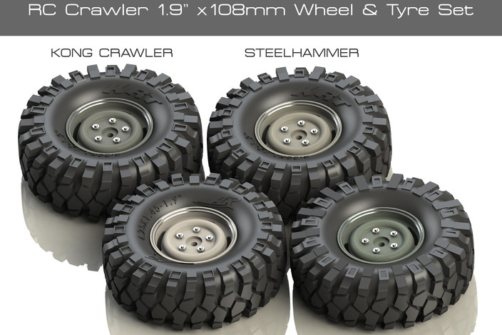 1.9" x 108mm Wheel Rim and Tyre for 1/10 Scale RC Rock Crawler ...
