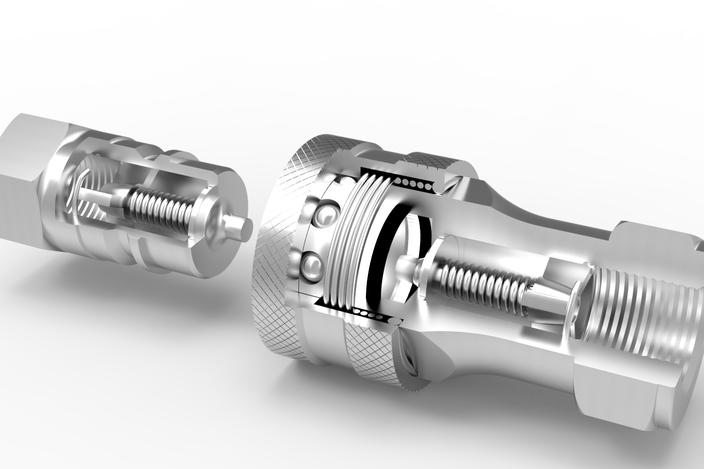 hydraulic quick coupling - STEP / IGES - 3D CAD model - GrabCAD