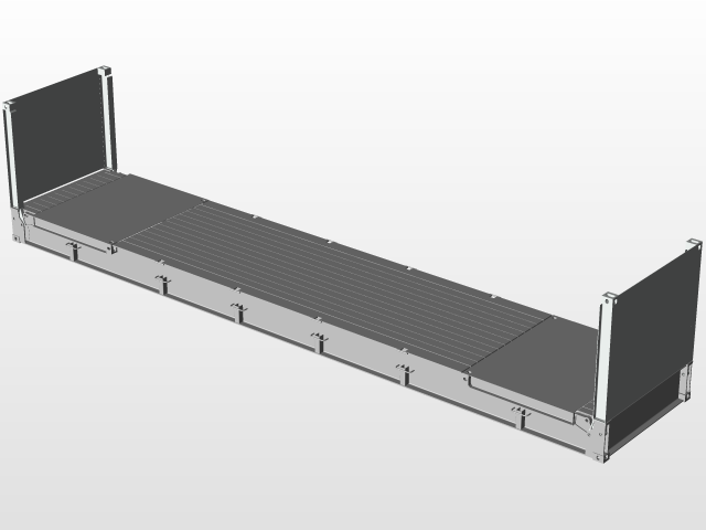 40ft Flat rack container | 3D CAD Model Library | GrabCAD