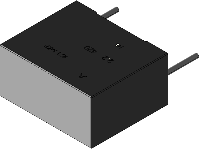 2.2 UF MKP Capacitor | 3D CAD Model Library | GrabCAD