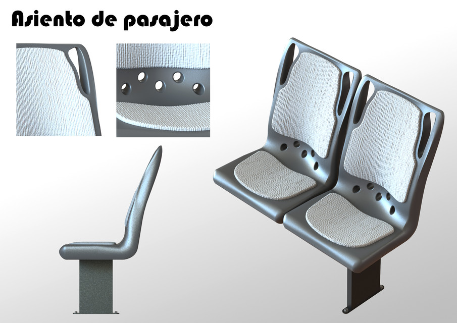 Bus seat | 3D CAD Model Library | GrabCAD