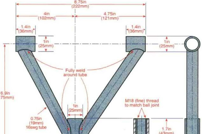 locost kit car upper FR wishbone - SOLIDWORKS - 3D CAD model - GrabCAD