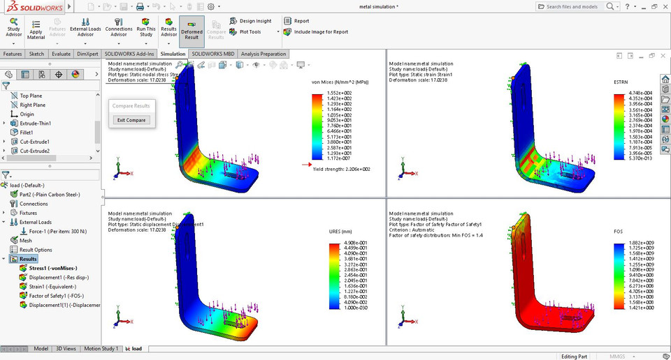 Metal body load simulation | 3D CAD Model Library | GrabCAD