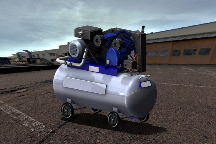 Air compressor 1HP - STEP / IGES - 3D CAD model - GrabCAD
