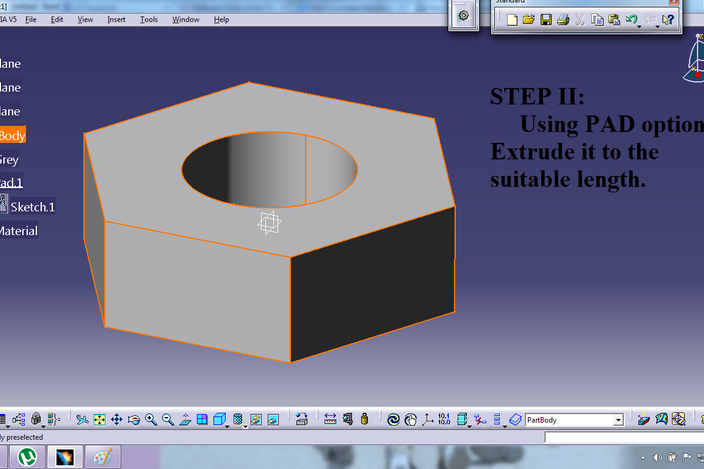 Hexagonal nut with internal threads - CATIA, Other - 3D CAD model - GrabCAD