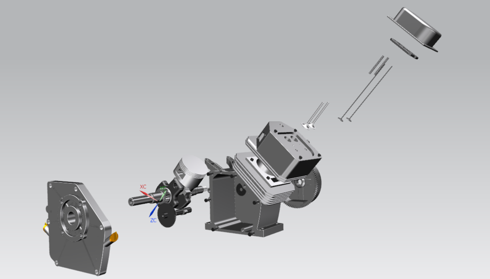 Single Cylinder Gasoline Engine | 3D CAD Model Library | GrabCAD