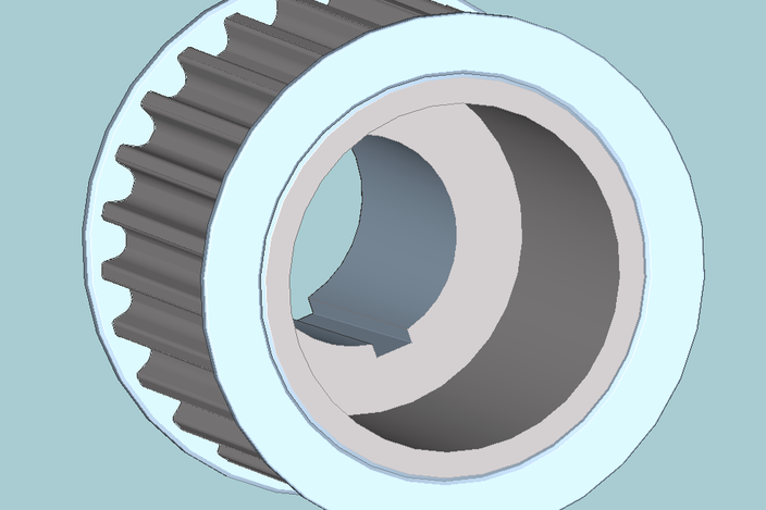 26 tooth GT2 pulley - STEP / IGES - 3D CAD model - GrabCAD