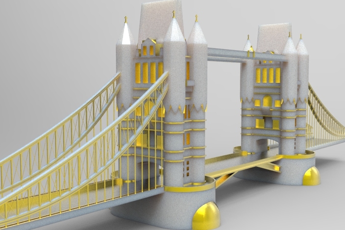 London Tower Bridge model - AutoCAD, STL, STEP / IGES, ZW3D - 3D CAD ...