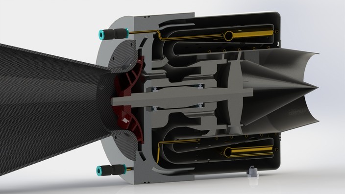 Micro Turbojet TJE200FH reverse - SOLIDWORKS - 3D CAD model - GrabCAD