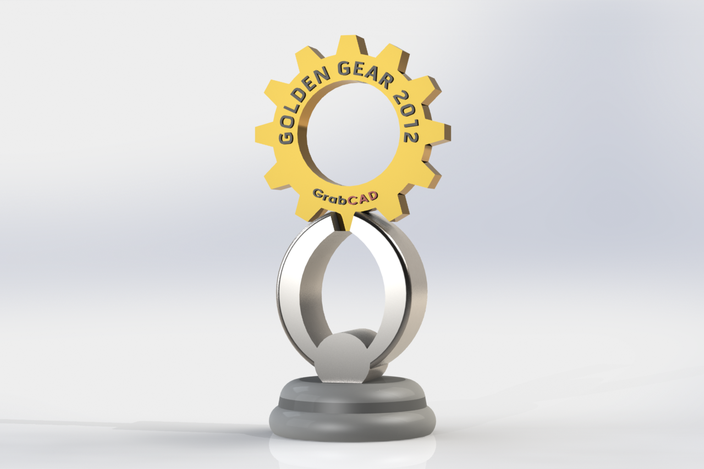 Golden Gear 2012 Trophy Design - STL, STEP / IGES, SOLIDWORKS - 3D CAD ...