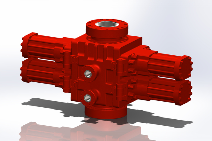 Double RAM BOP 13-5/8"-10k SL Type - STL, STEP / IGES, SOLIDWORKS - 3D ...
