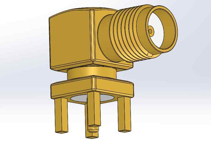 SMA angled connector - STEP / IGES, SOLIDWORKS - 3D CAD model - GrabCAD