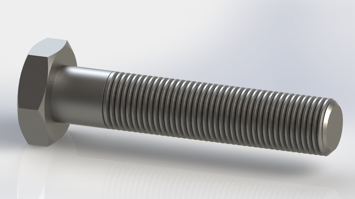 Bolt with Terminating Thread - SOLIDWORKS - 3D CAD model - GrabCAD