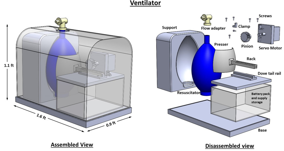 3d Printable Ventilator 3d Cad Model Library Grabcad
