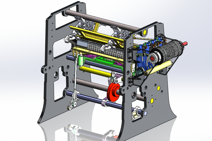 Warp and weft knitting loom - STEP / IGES - 3D CAD model - GrabCAD
