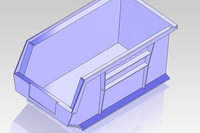 plastic container bin - SOLIDWORKS - 3D CAD model - GrabCAD