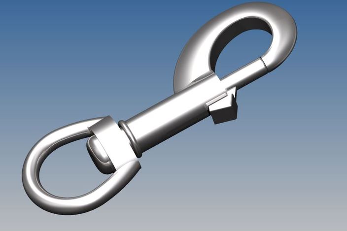 Round Eye Slide-Bolt Spring Swivel Snap - Autodesk Inventor, STEP ...