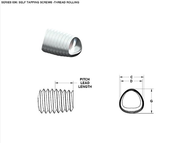 Series 036 - Self Tapping Tri Lobe - STL, STEP / IGES, SOLIDWORKS - 3D ...