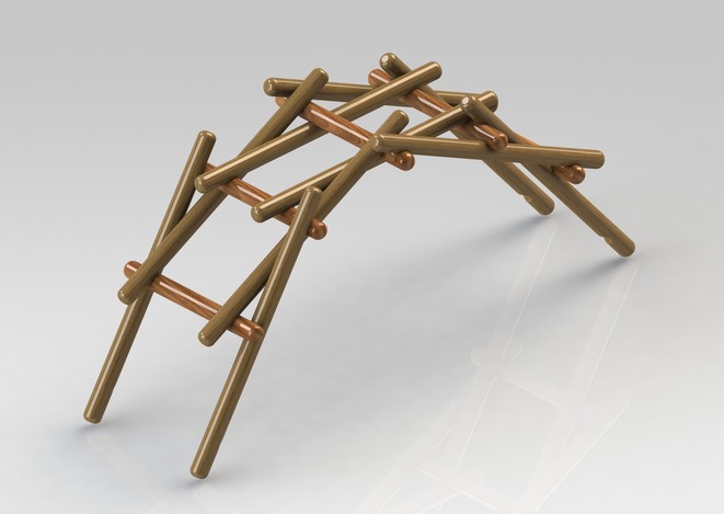 Leonardo da Vinci Self Supporting Bridge - STL, STEP / IGES, SOLIDWORKS ...