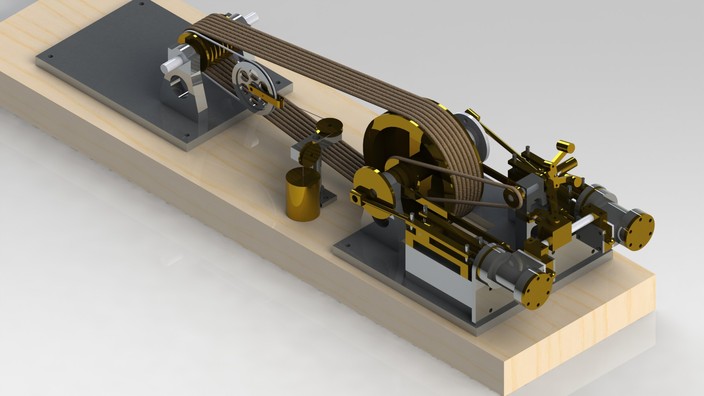 rope drive engine - SOLIDWORKS - 3D CAD model - GrabCAD