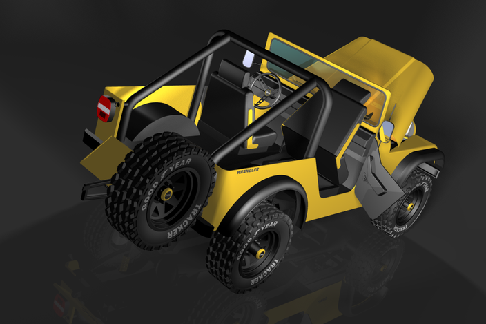 Jeep Wrangler 1987 - STL, STEP / IGES - 3D CAD model - GrabCAD