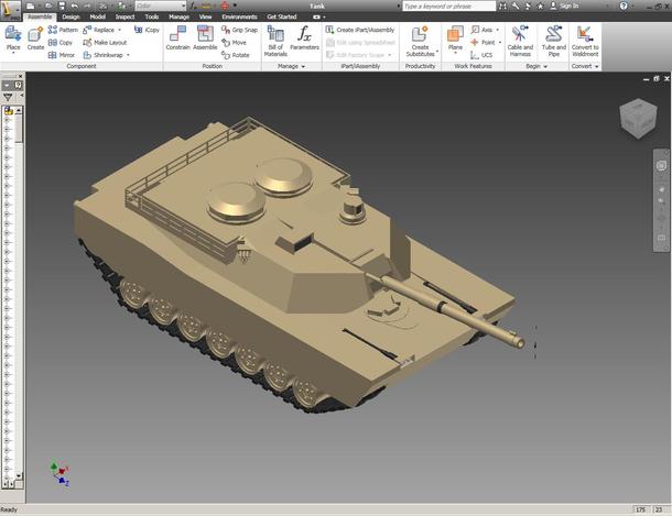 M1 Tank design - Autodesk Inventor - 3D CAD model - GrabCAD