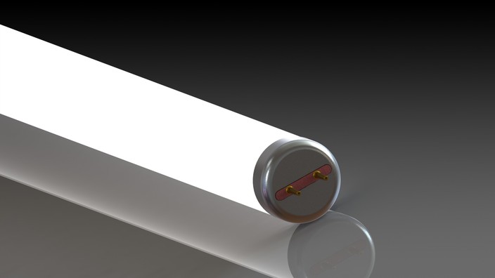 Fluorescent tube - STL, SOLIDWORKS - 3D CAD model - GrabCAD