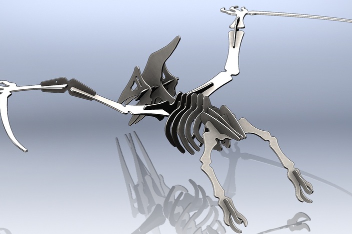 Flying Dinosaur - Office Art - AutoCAD, Parasolid, STEP / IGES - 3D CAD ...